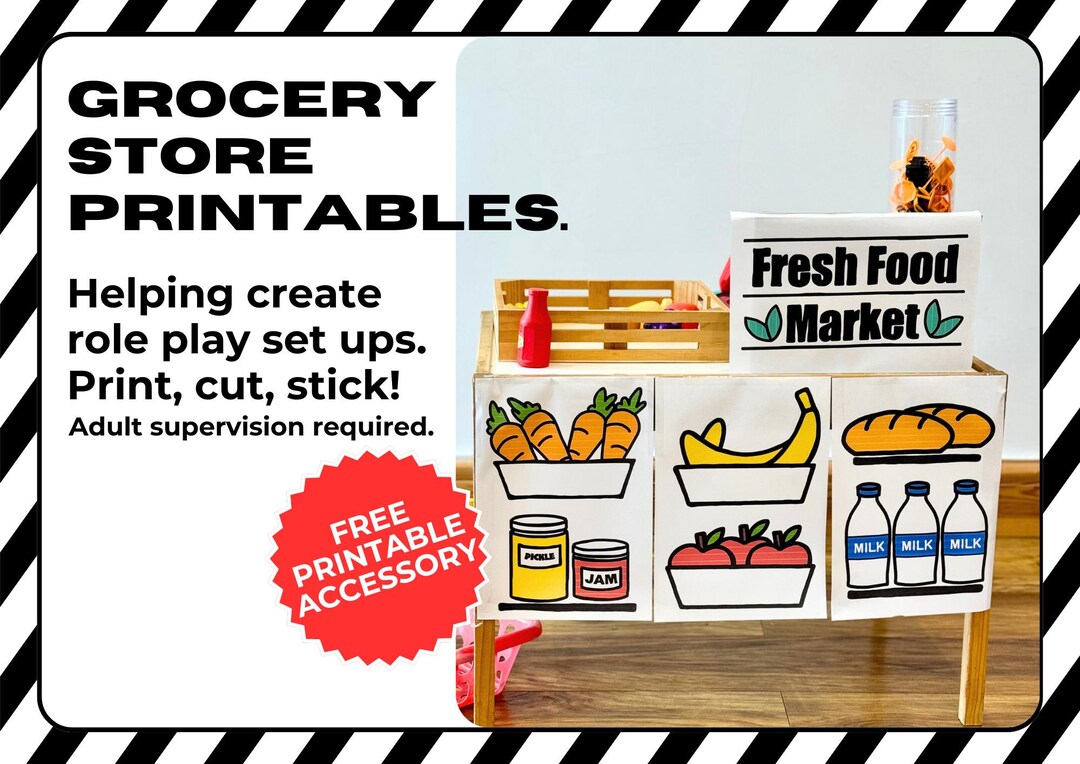 Grocery Store - Printable PDF - Print, Cut and Stick These 4 Pages to ...