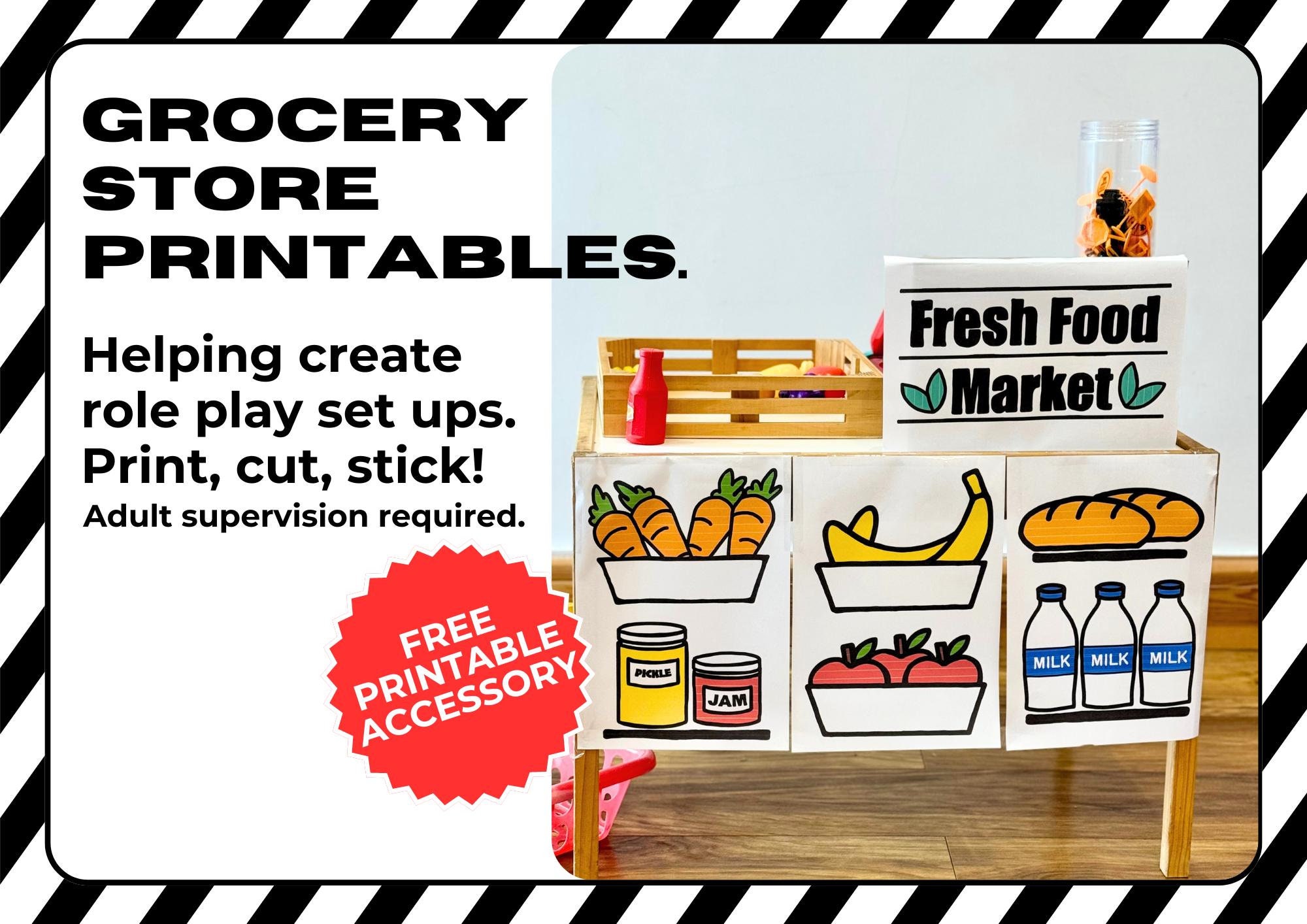 Grocery Store - Printable PDF - Print, Cut and Stick These 4 Pages to ...