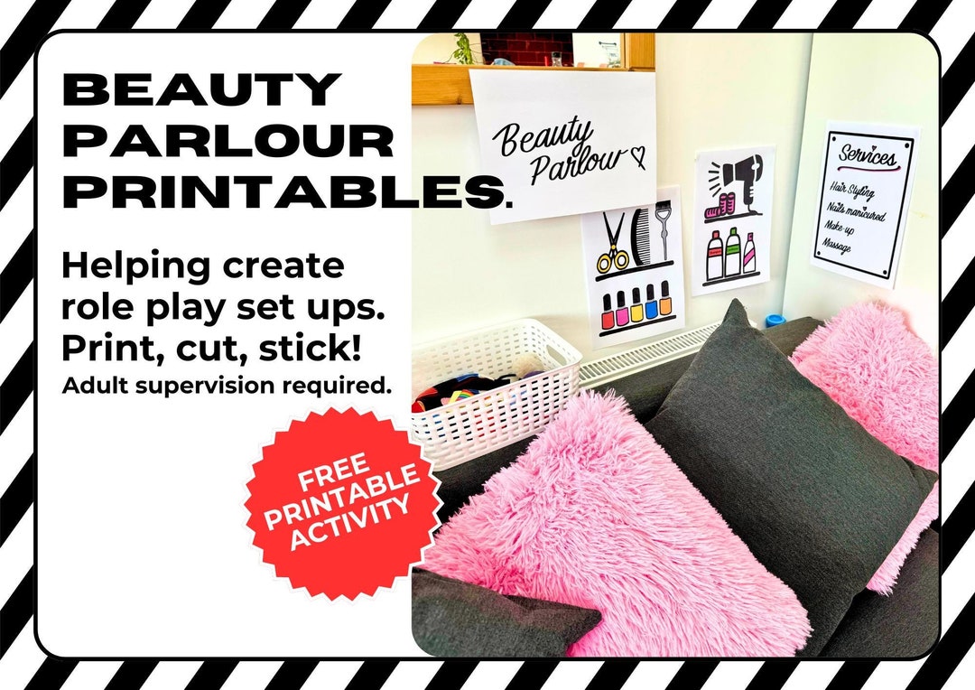 Beauty Parlour - Printable PDF - Print, Cut and Stick These 4 Pages to ...