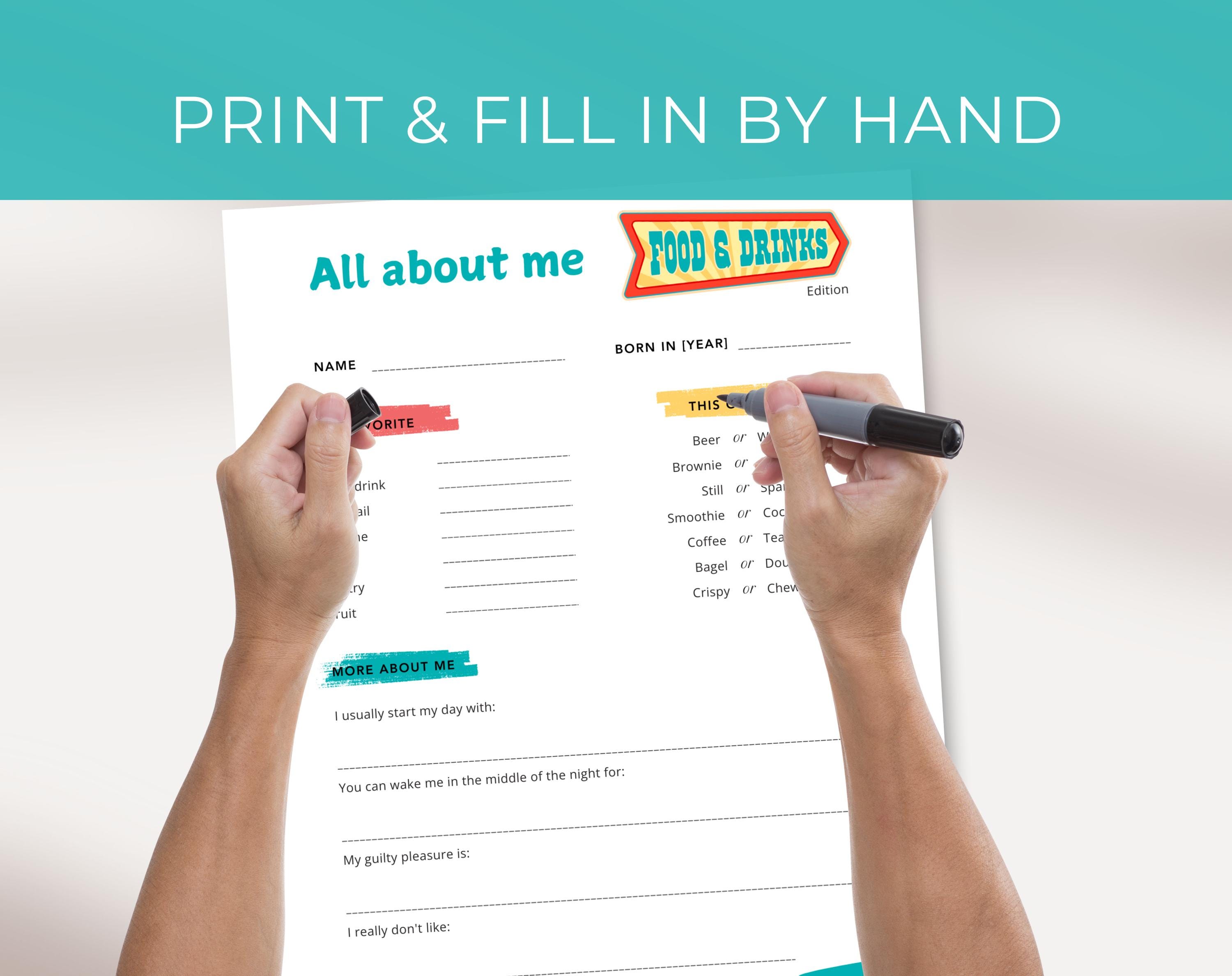 Getting to Know You Questionnaire, Employee Favorites List, All About ...