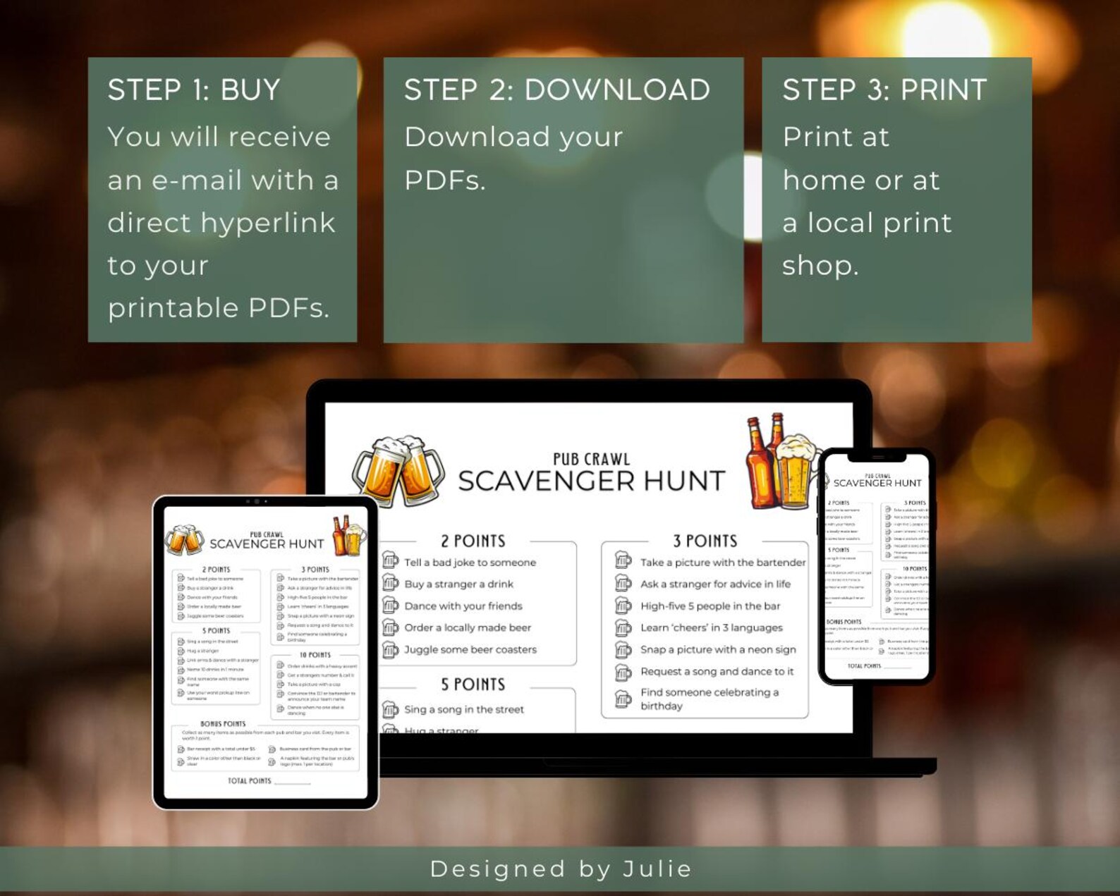 Pub Crawl Scavenger Hunt Printable, Bar Scavenger Hunt, Pub Crawl Game ...