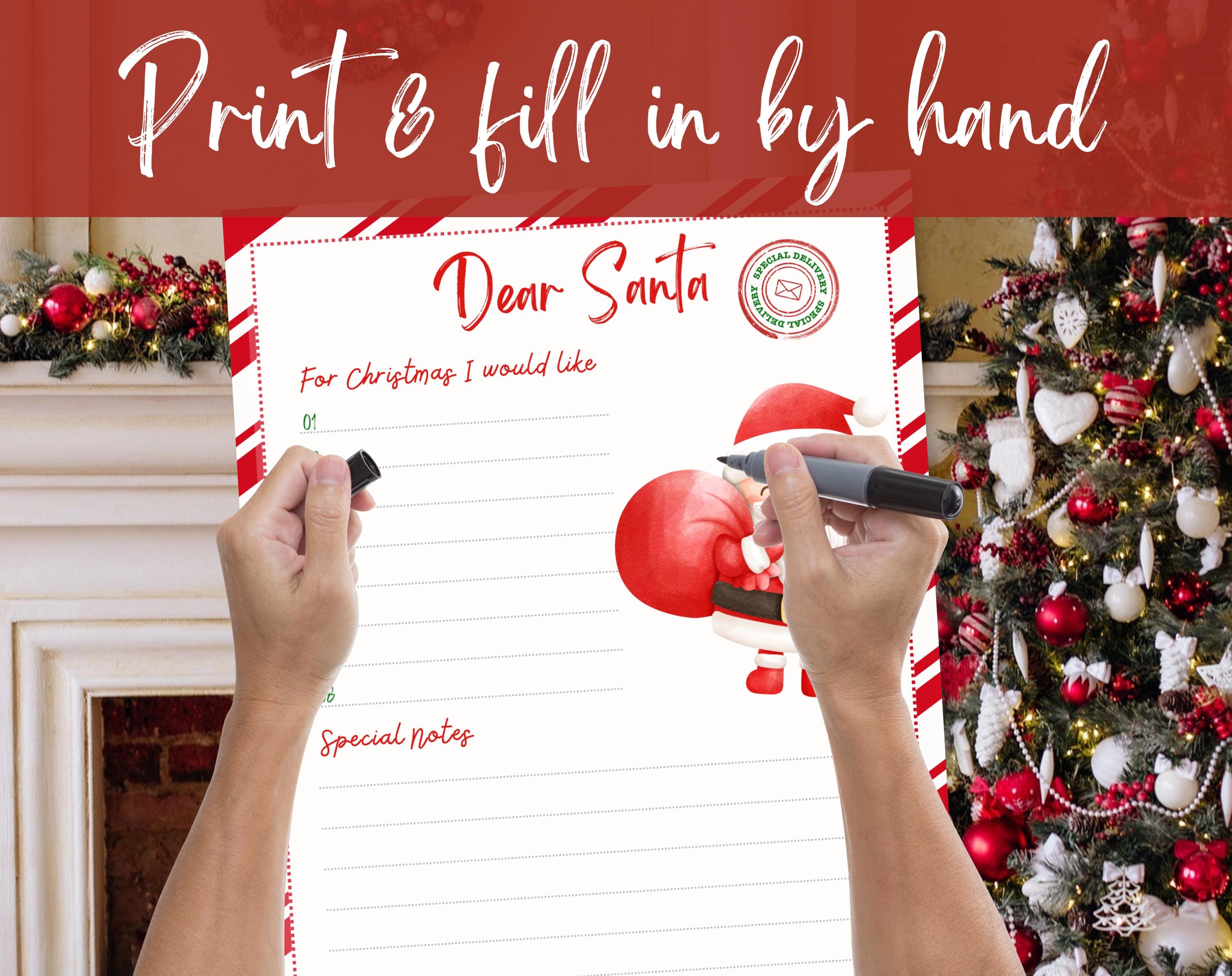 Printable Santa Letter & Christmas Wishlist, Favorite Things List ...