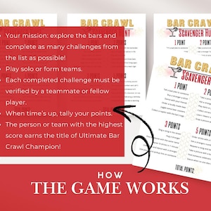 Bar Crawl Scavenger Hunt Printable, Bar Scavenger Hunt, Pub Crawl Games ...