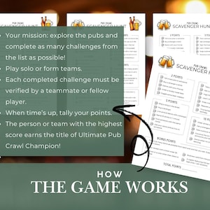 Pub Crawl Scavenger Hunt Printable, Bar Scavenger Hunt, Pub Crawl Game ...