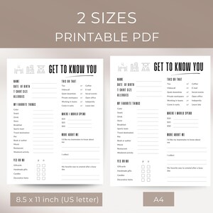 Employee Favorites List, Team Building Get to Know Me Questionnaire ...