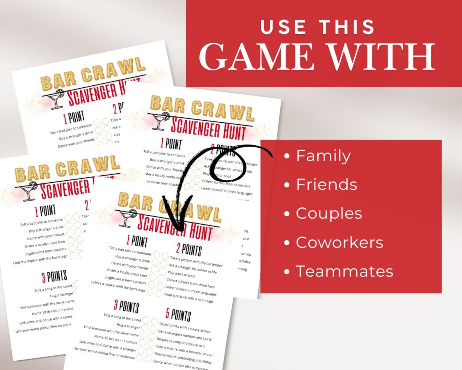 Bar Crawl Scavenger Hunt Printable, Bar Scavenger Hunt, Pub Crawl Games ...