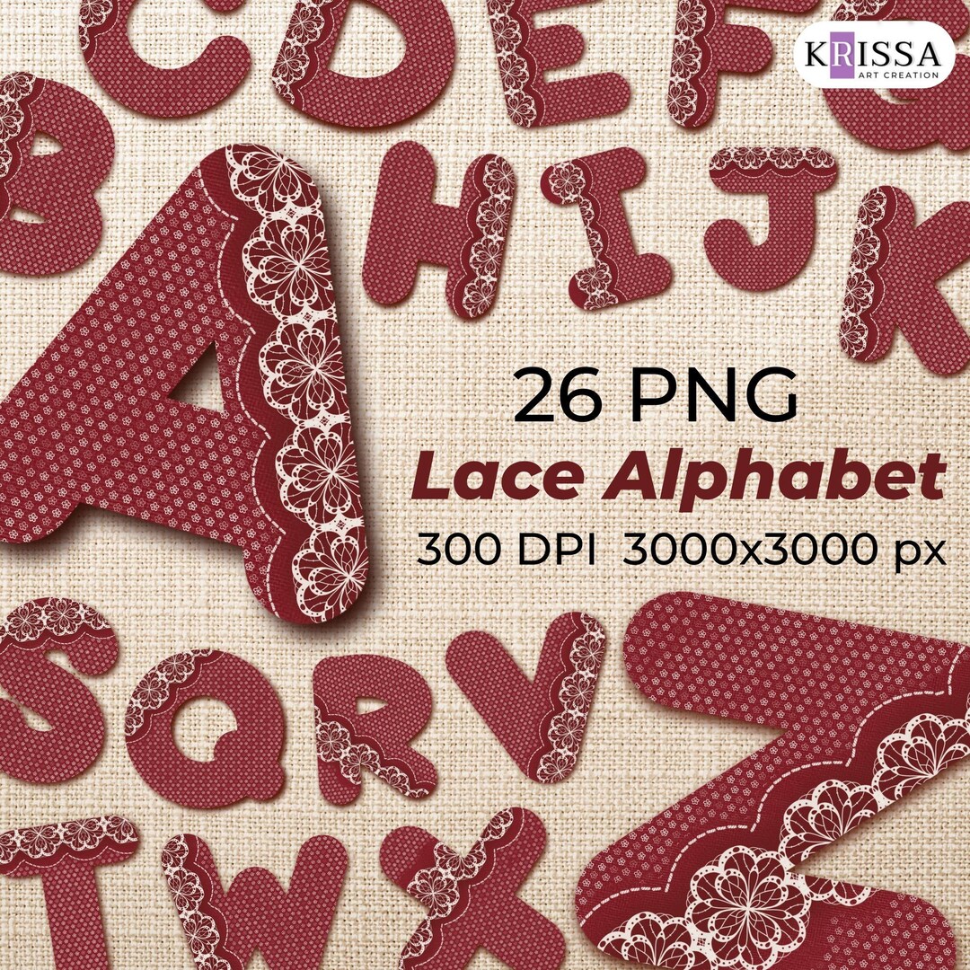 Lace Alphabet, Capital Letters A-Z PNG Fonts, High-quality, Alpha Set ...