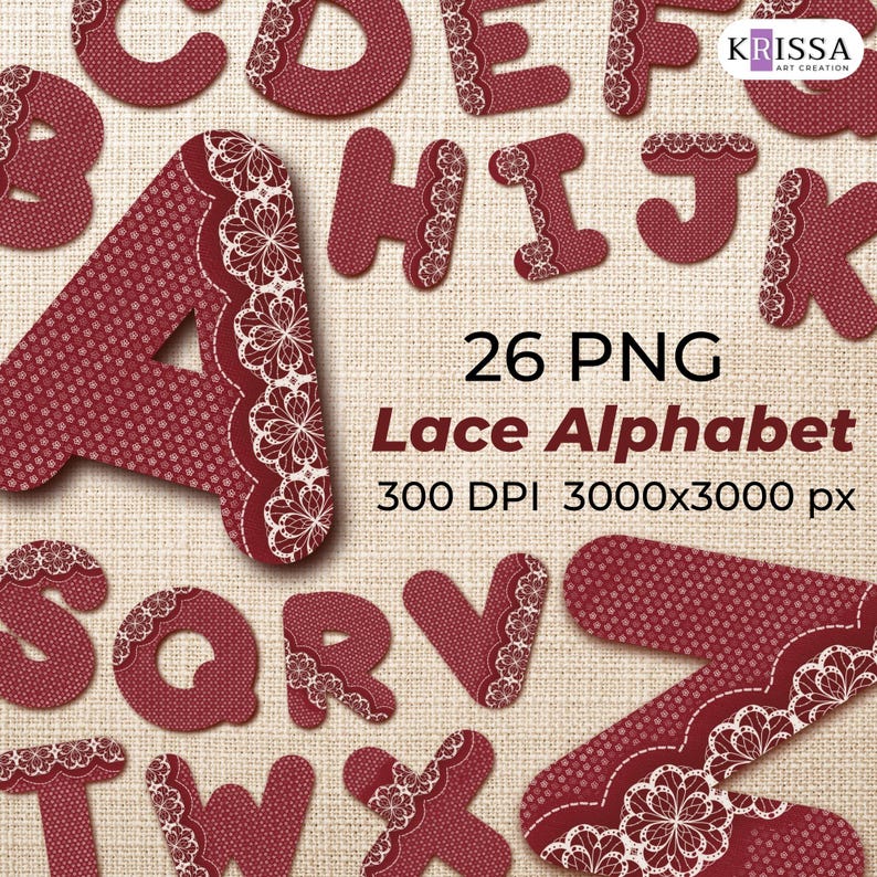 Lace Alphabet, Capital Letters A-Z PNG Fonts, High-quality, Alpha Set ...