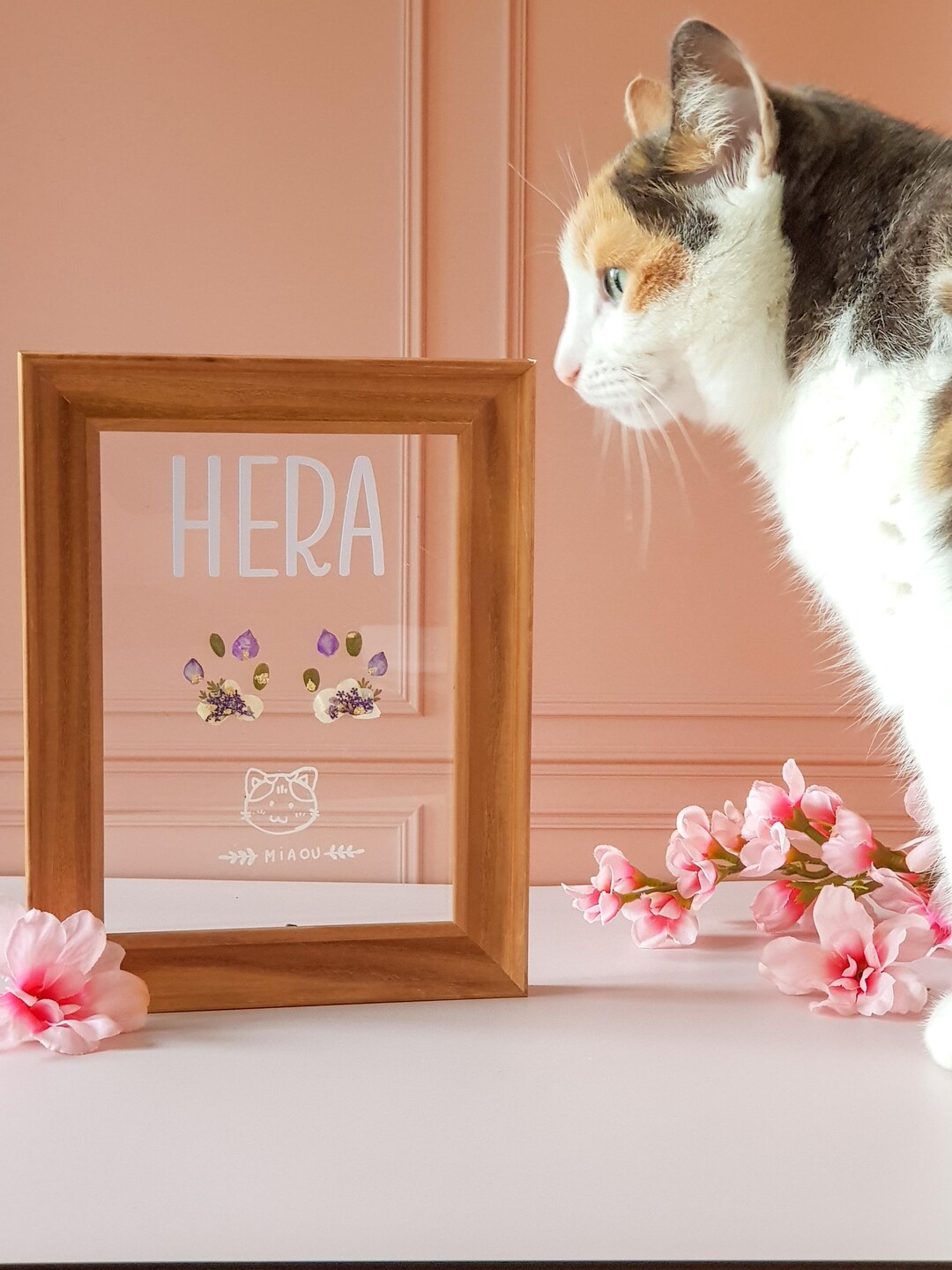 Personalized Plexiglass Animal Print - Floral Paw Prints, Unique ...