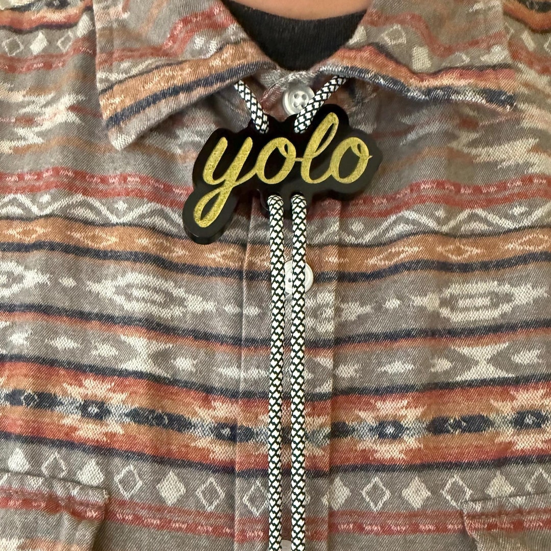 YOLO Bolo | Funky Bolo Tie | Fun Party Flare | Wearable Art - Etsy