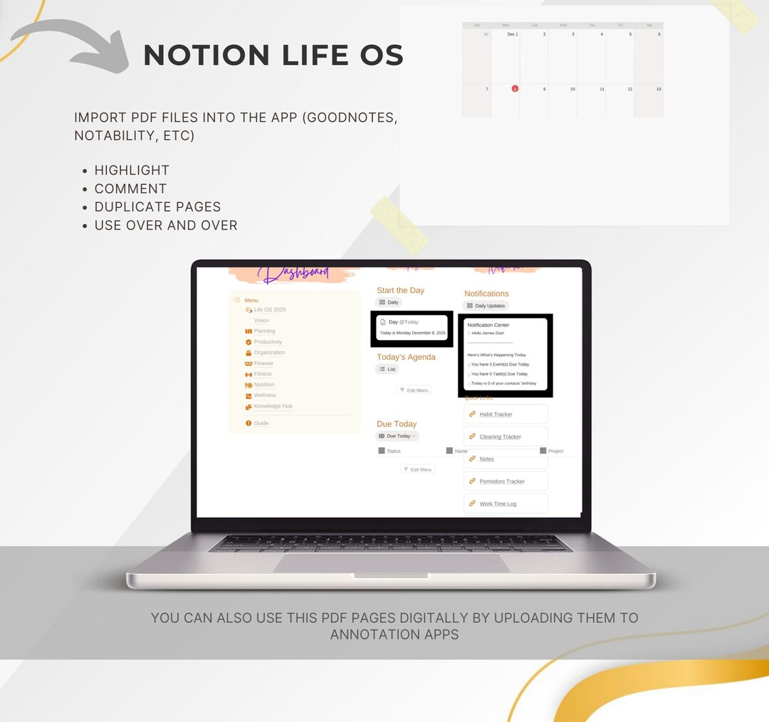 Notion Life OS | Digital Productivity System | All-in-one Planner for ...