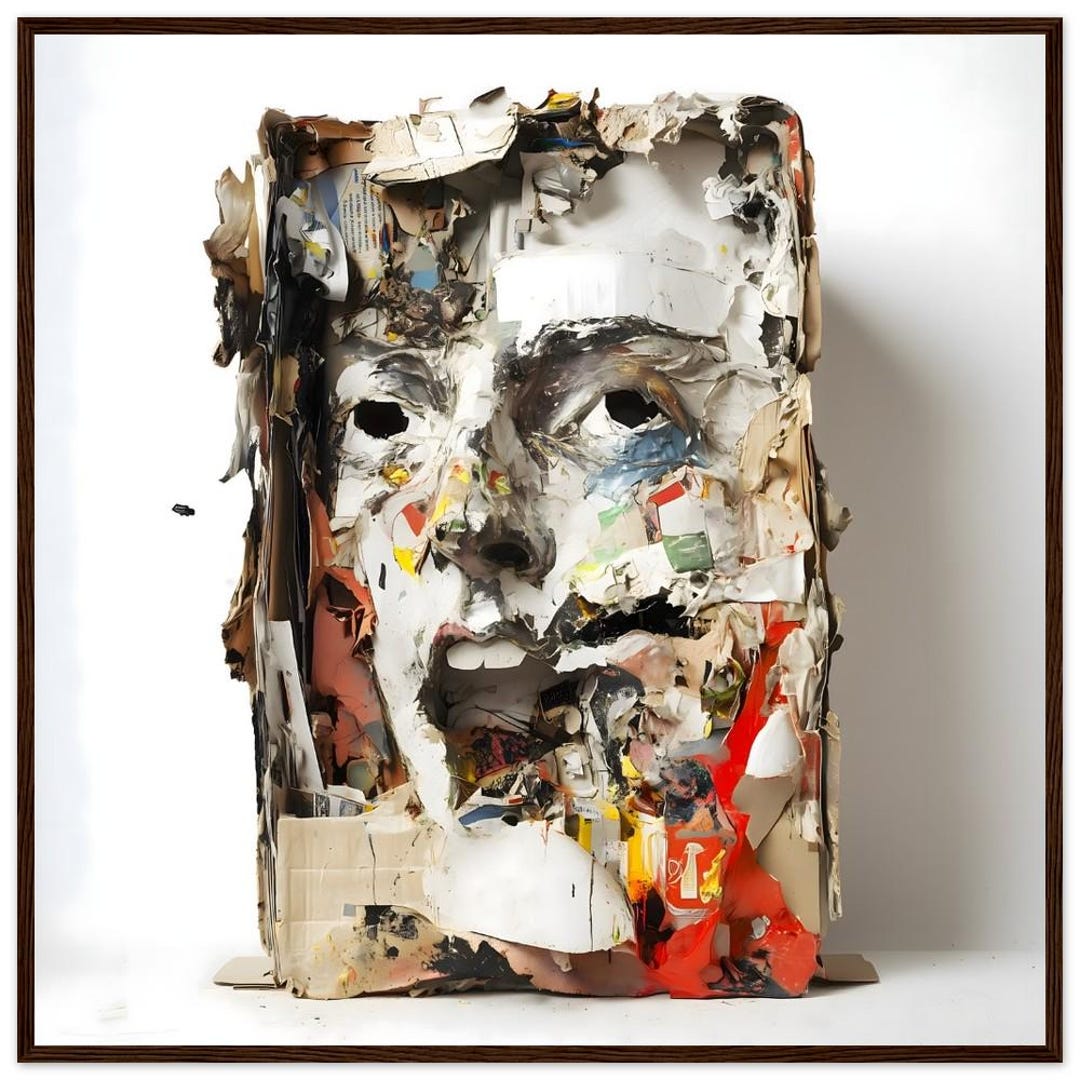 Fragmented Identity Abstract Collage Face Deconstructed Art Torn Paper ...