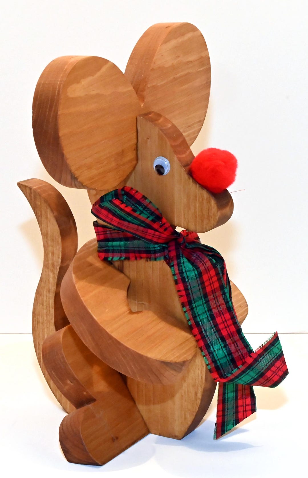 Wooden Christmas Mouse: Holiday Decor - Etsy