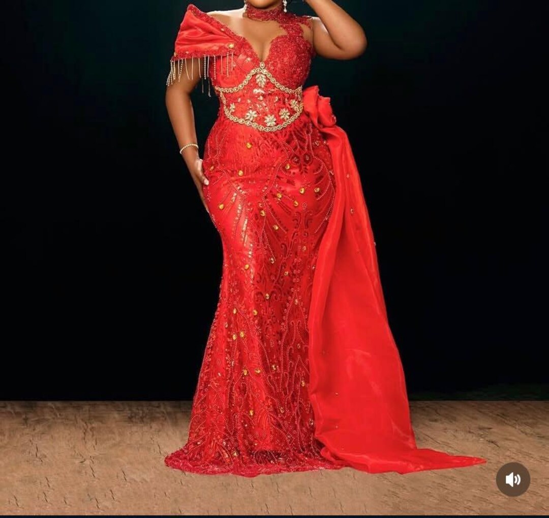 Red Lace Dress,infinity Dress,african Prints,african Wedding Dress,prom ...