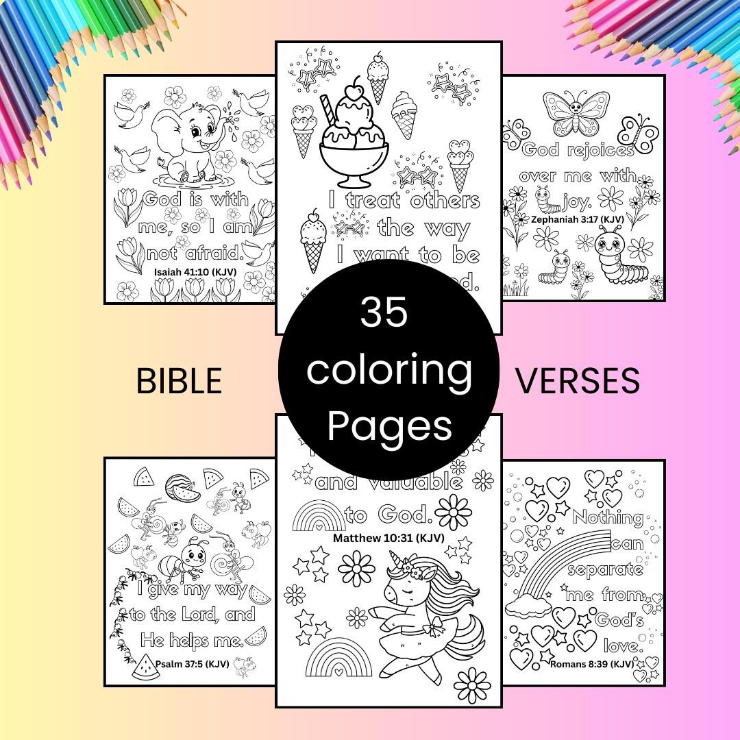 Bible Verse Coloring Pages for Kids I AM Christian Affirmations ...
