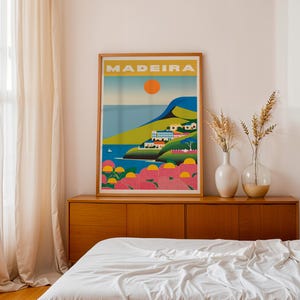 Vibrant Madeira Portugal Colorful Travel Art Poster Fun Decor Portugal ...