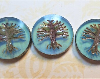 Tree of Life Coin 22mm Red Opaline With Picasso - Etsy