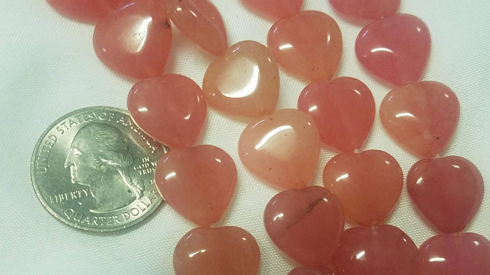 Cherry Quartz Hearts - Etsy