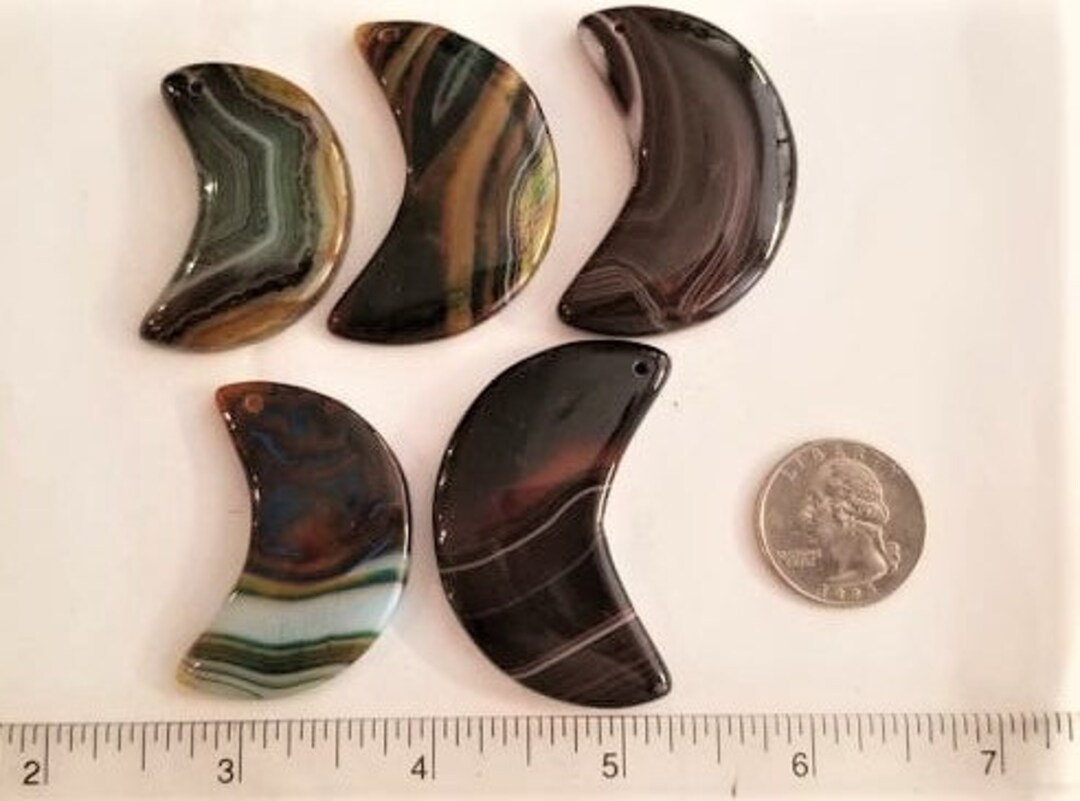 Oh My Stars and MOONS, Stunning Agate Moons. Banded Agate, Perfect for ...