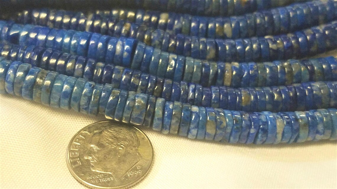 Lapis, Deep Blue and Gorgeous Rondelle - Etsy
