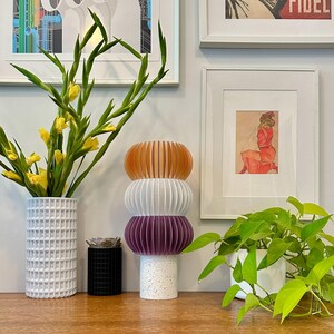 Purple Table Lamp Modern Lighting for Bedroom Terrazzo Furniture Office ...