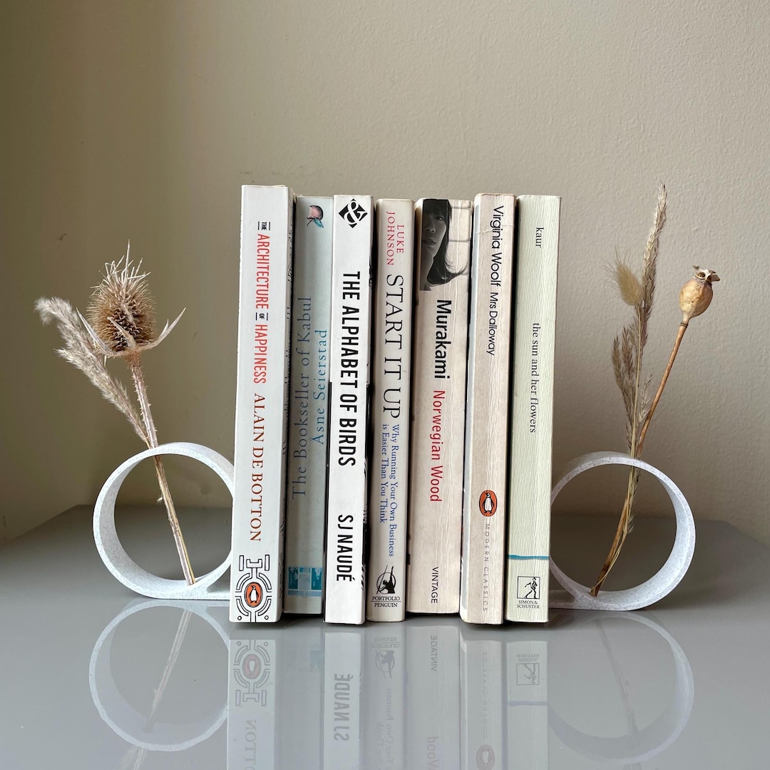 Floral Bookends Minimalist Office Decor Bedroom Bookshelf Aesthetic ...