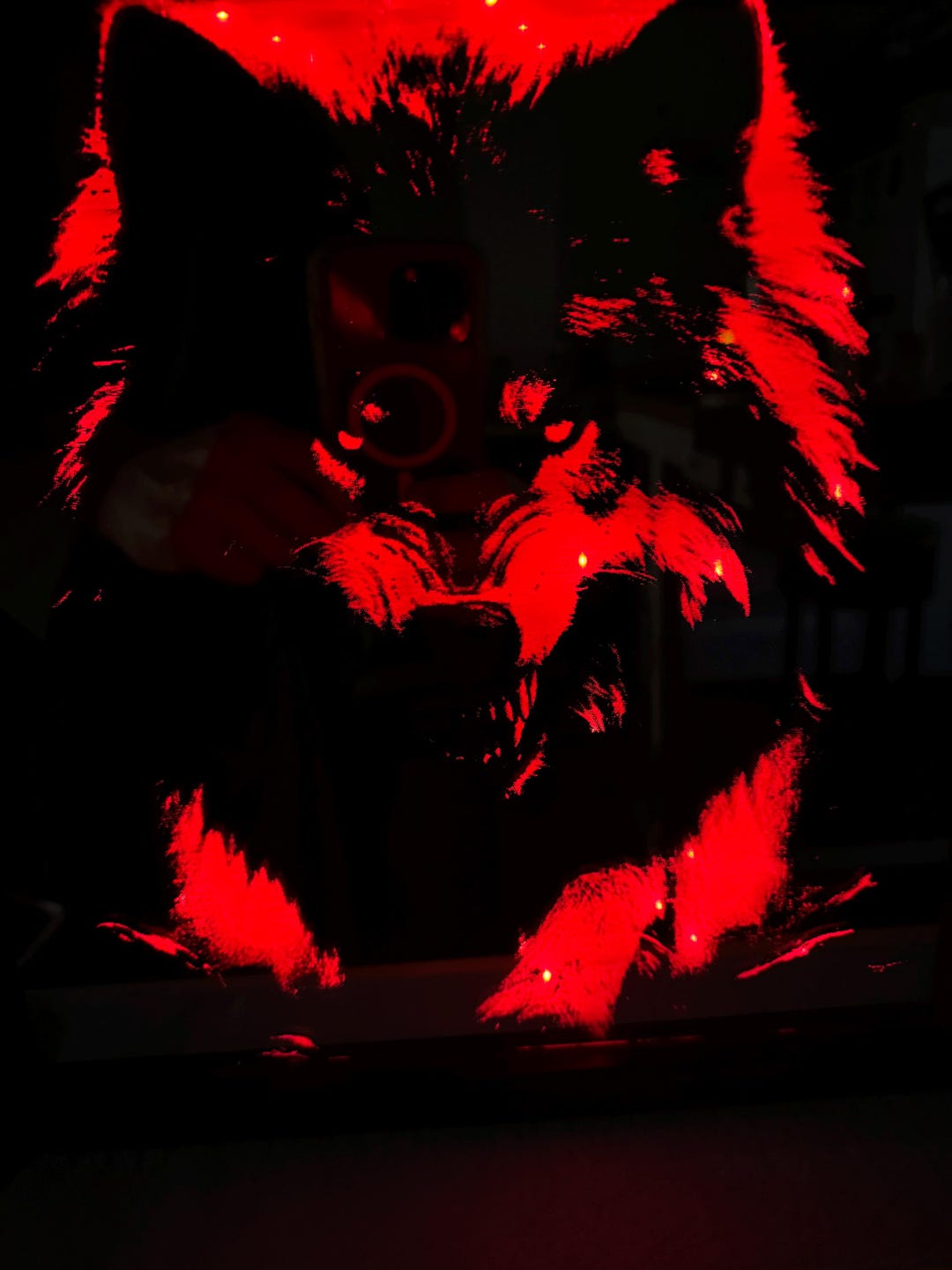 Wolf Lighted Mirror - Etsy