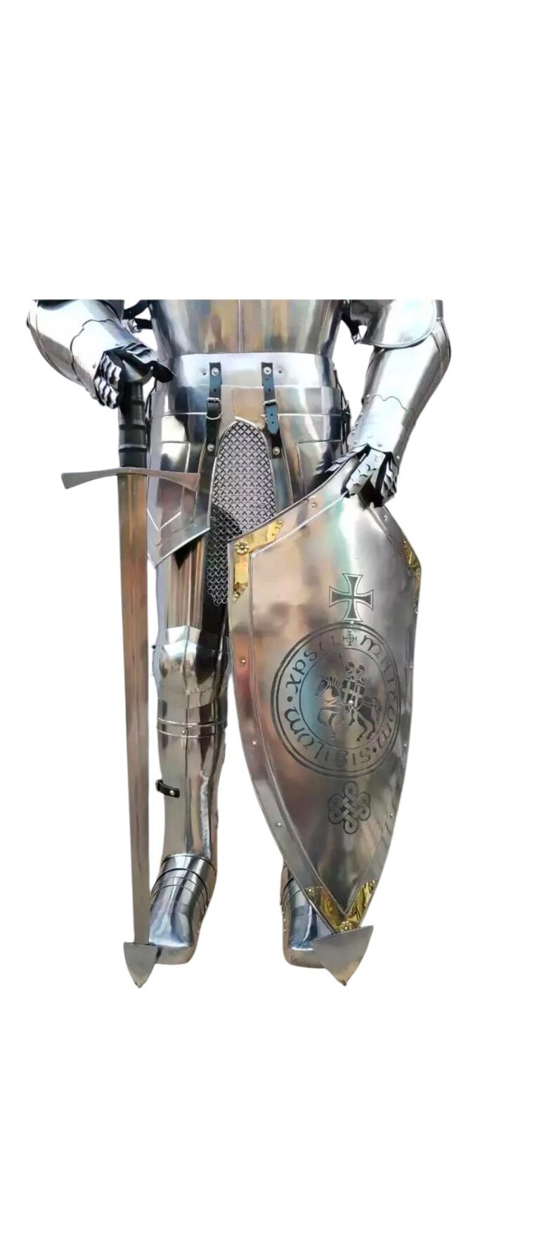 Knight Templar Medieval Suit of Armor Crusader Combat Full Body Armour ...