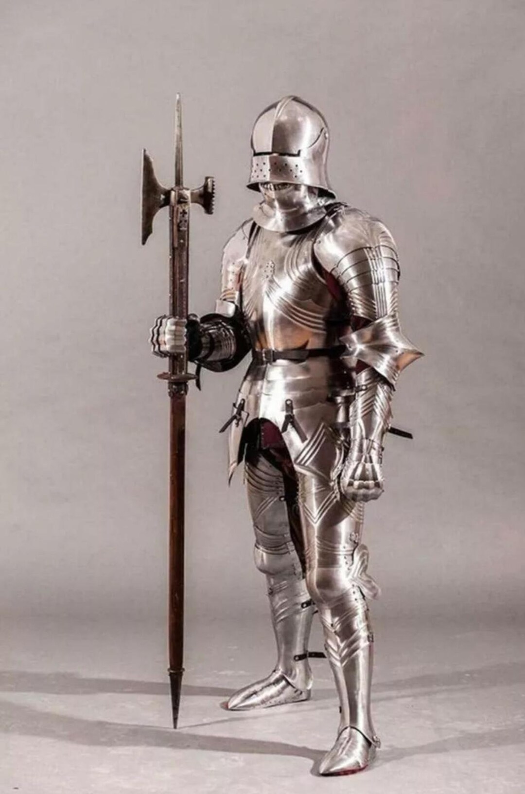Medieval Gothic Knight Suit of Armor Crusader Combat Wearable Full Body ...