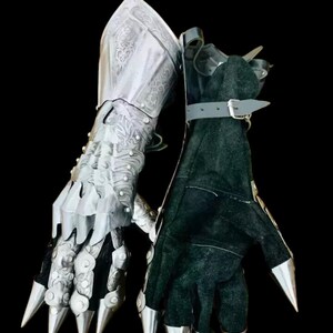 Steel Gauntlets Armor Medieval Armor Gauntlets Silver Color Nazgul ...