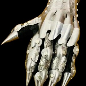Steel Gauntlets Armor Medieval Armor Gauntlets Silver Color Nazgul ...