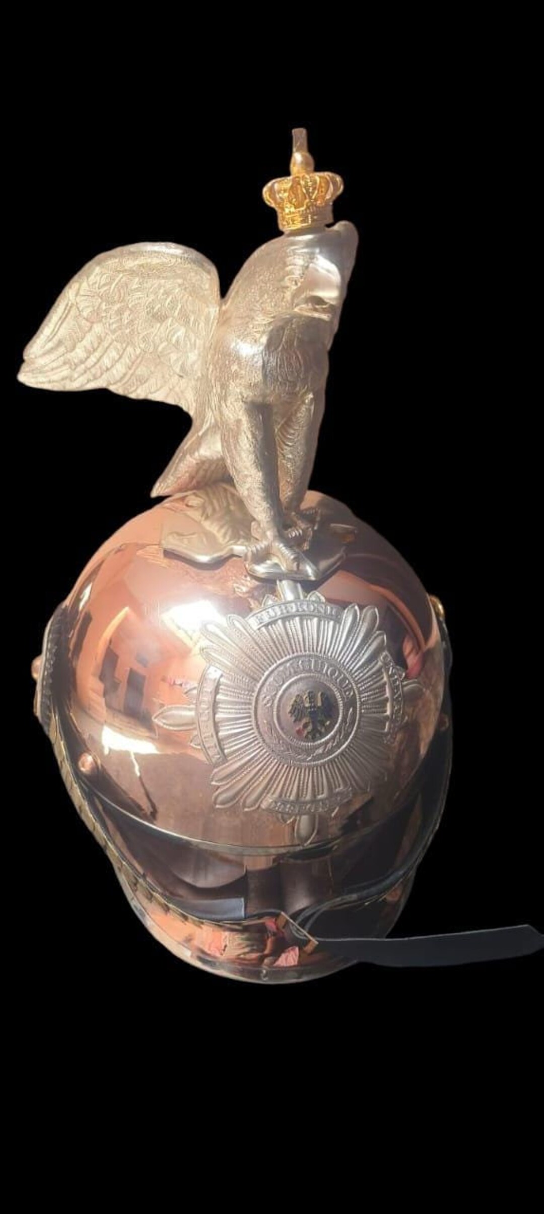 Prussian German Eagle Spike Brass Pickelhaube Helmet Copper Imperial ...