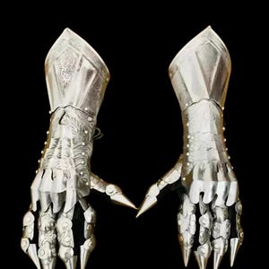 Steel Gauntlets Armor Medieval Armor Gauntlets Silver Color Nazgul ...