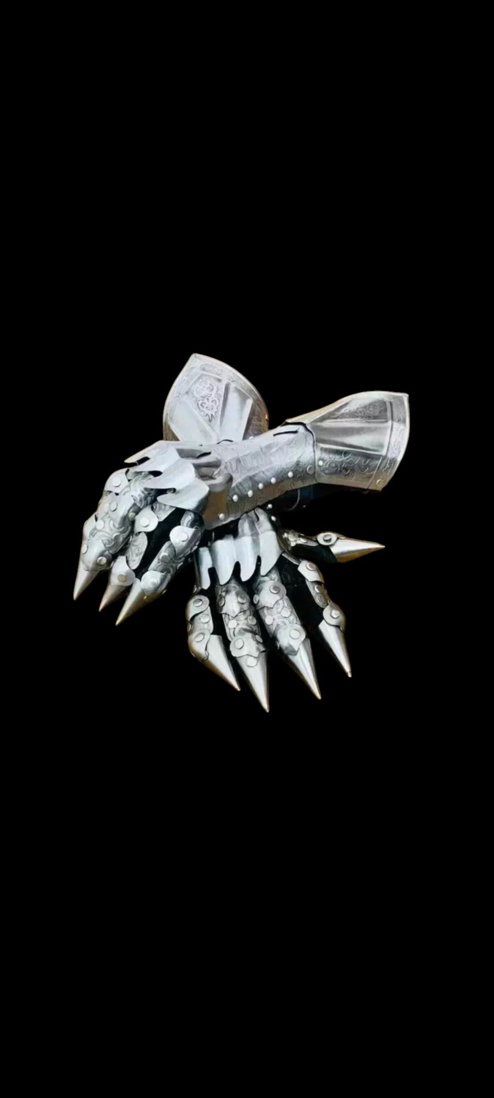 Steel Gauntlets Armor Medieval Armor Gauntlets Silver Color Nazgul ...