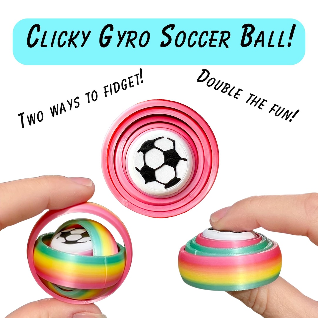 Soccer Clicker Gyro: 3D Printed Sensory Toy, Double Fidget Toy - Etsy
