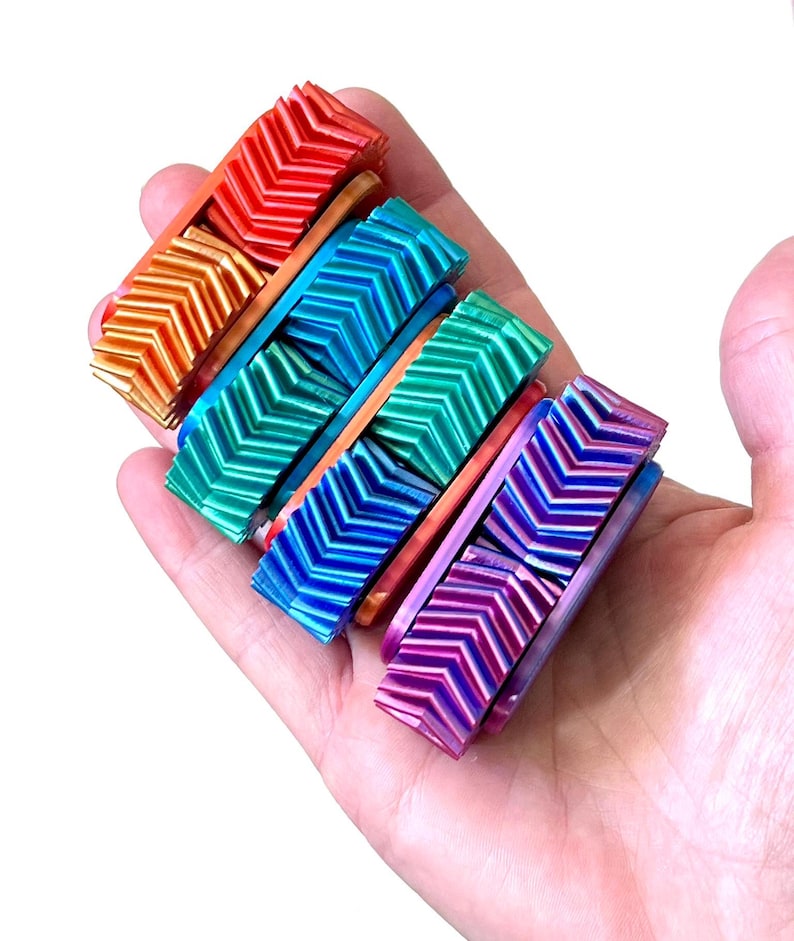 Fidget Gears for Kids and Adults, Geometric Sensory Play Toy, Shimmery ...