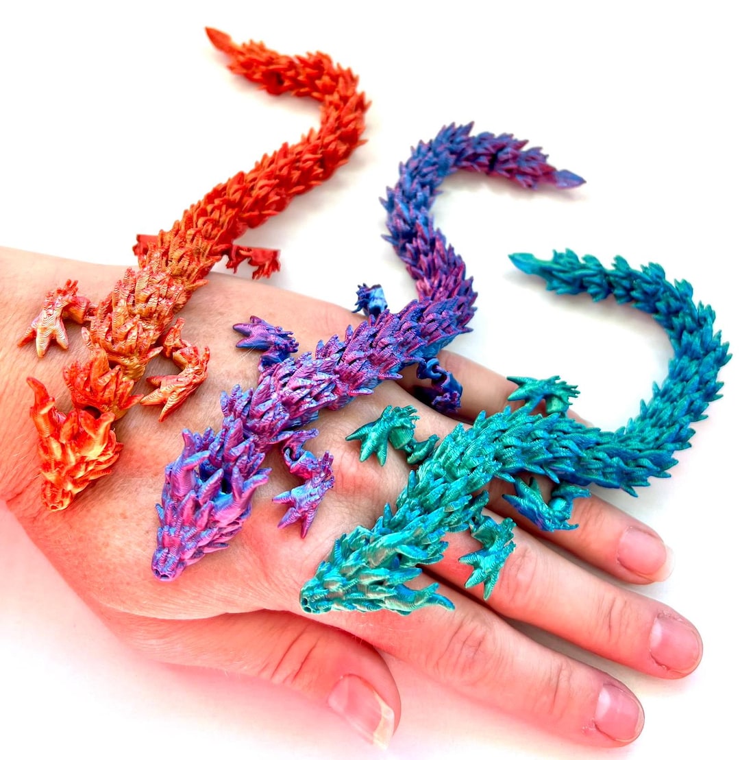 Spiky Articulating Dragons for Kids and Adults, Fidget Sensory Play Toy ...