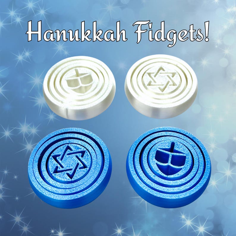 Hanukkah Fidget Gyro Sphere: Shimmery Sensory Toy, Holiday Toys (1.5 ...