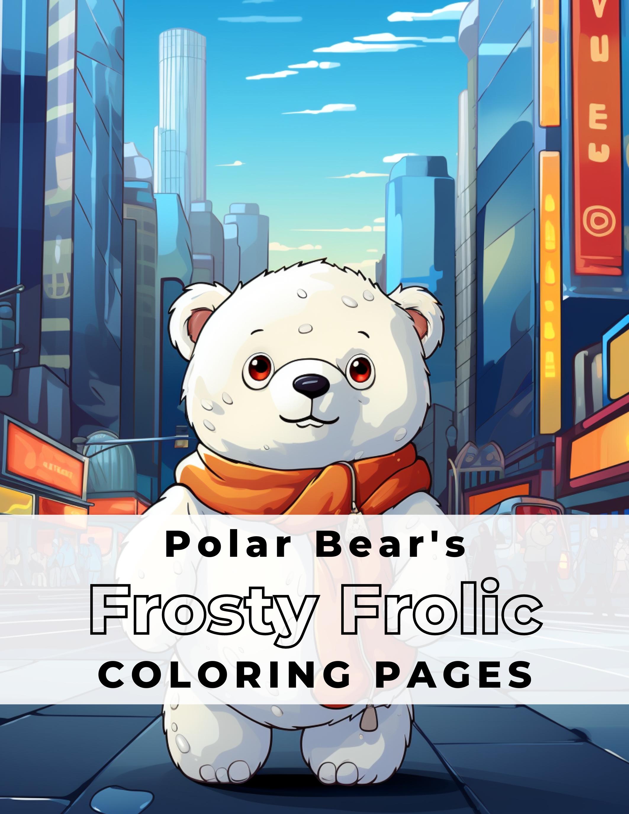 Coloring Book Polar Bear's Frosty Frolic 12 Pages - Etsy