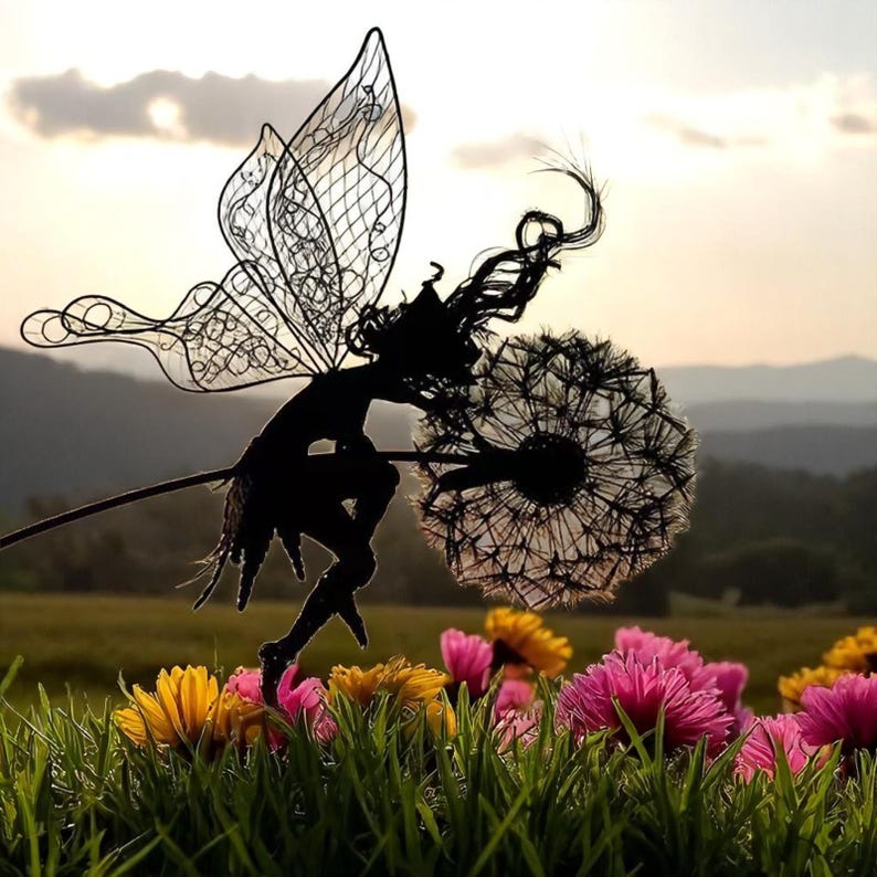 Dancing Fairy Statue | Yard Art | Flower Fairies With Dandelion ...