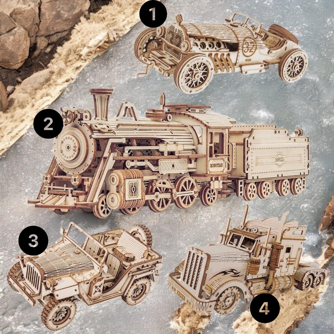 3D Wooden Model Kit, DIY Puzzle for Adults, 3D Wooden Puzzle, Train DIY Wood Puzzle Kit, 3D Wood ...