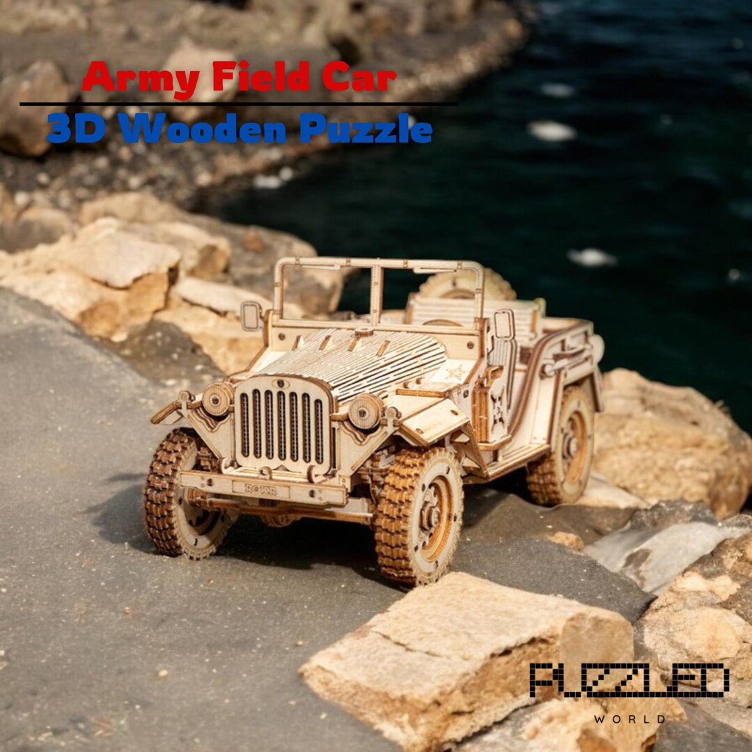 Army Field Car Scale Model 3D Wooden Kit, 3D Army Field Car Scale Model ...