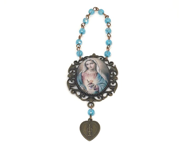 Immaculate Heart of Mary Adornment / One Decade Rosary Chaplet - Etsy