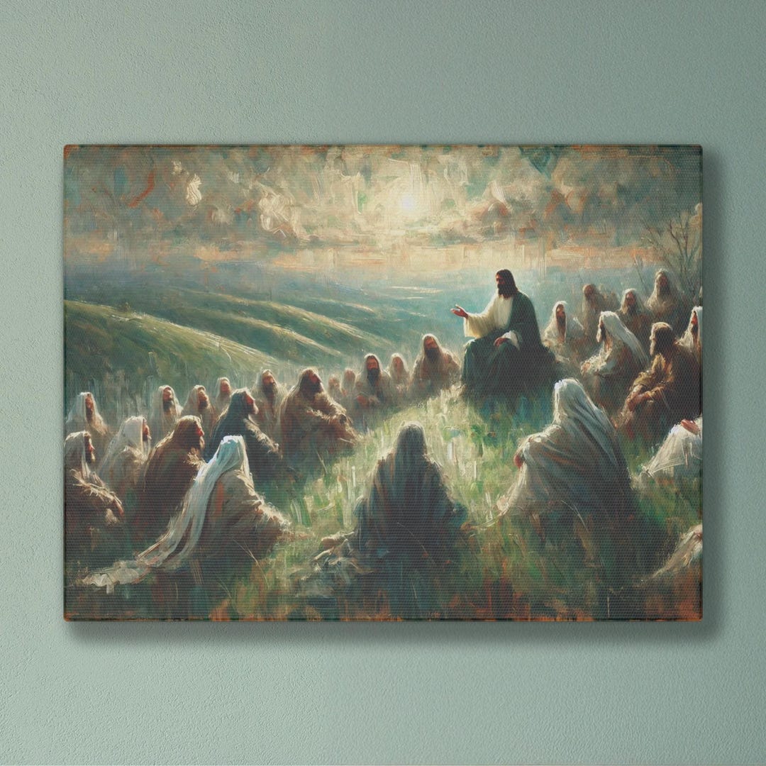 The Sermon on the Mount, Christian Wall Art, Religious Home Decor ...