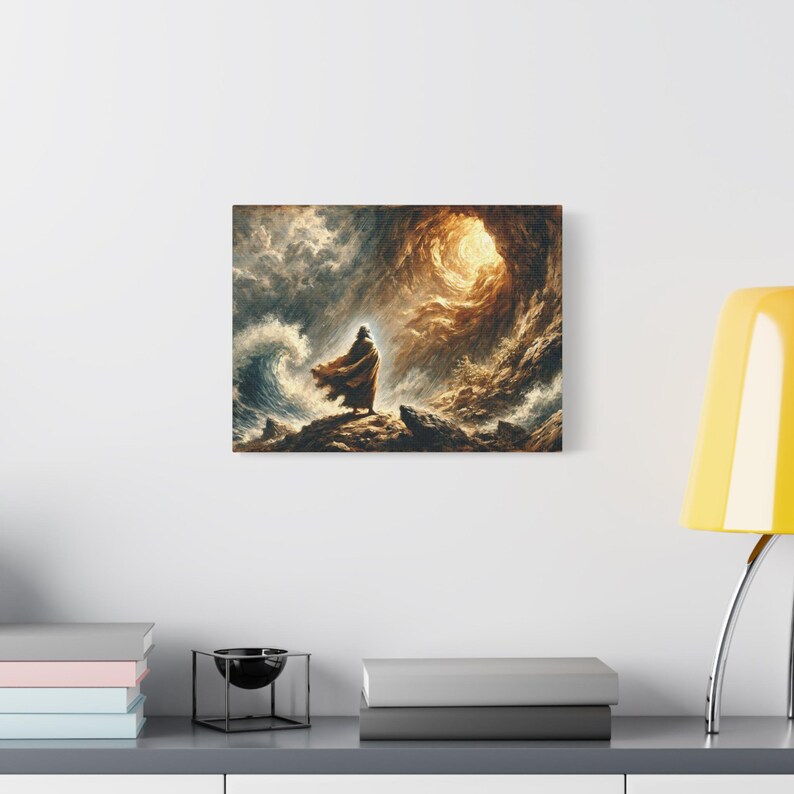 Elijah and God's Gentle Whisper Inspired by 1 Kings 19:12-13 Canvas Art ...