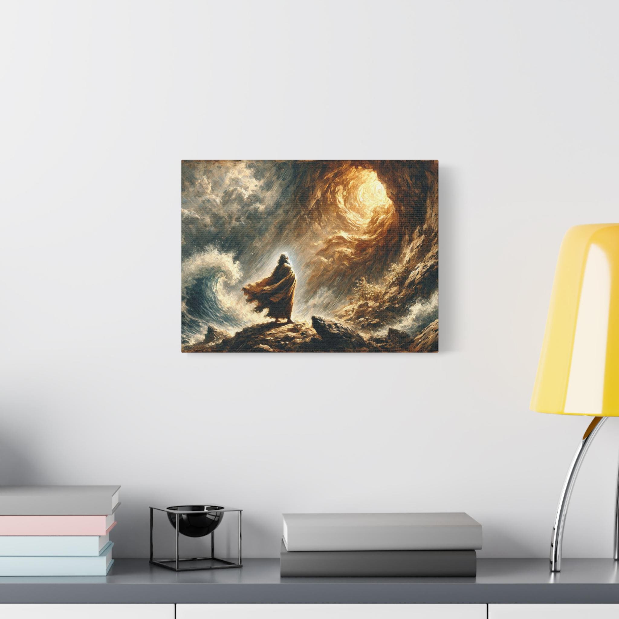 Elijah and God's Gentle Whisper Inspired by 1 Kings 19:12-13 Canvas Art ...
