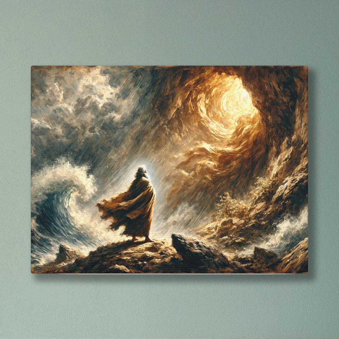 Elijah and God's Gentle Whisper Inspired by 1 Kings 19:12-13 Canvas Art ...