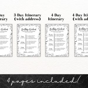 Birthday Weekend Itinerary Template, Birthday Weekend Agenda, Editable ...