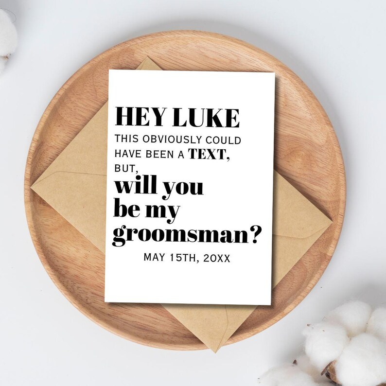 Groomsmen Cards, Will You Be My Groomsman Proposal Cards Template, Best ...