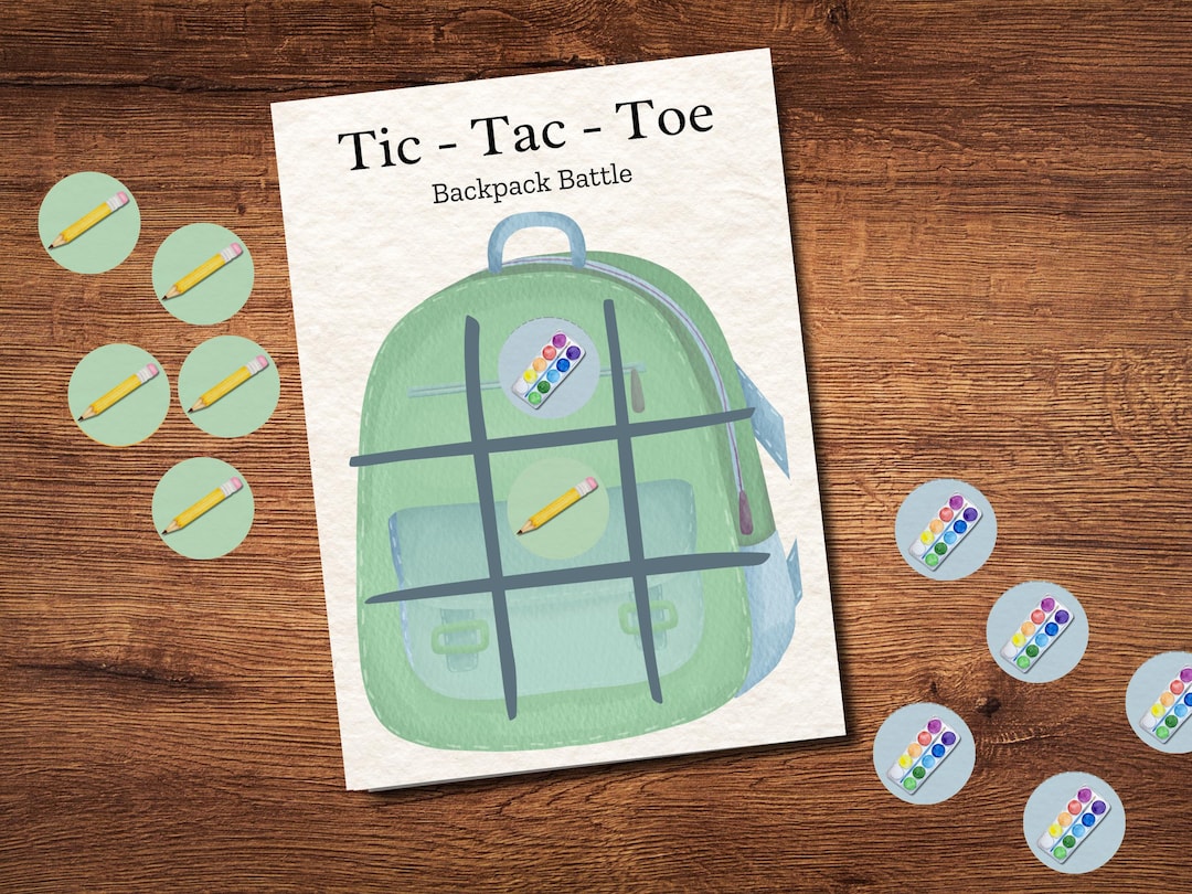 Back to School Tic Tac Toe Printable, School Supplies Game, Cut and ...